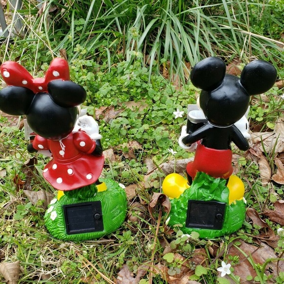 Disney | Accents | Mickey Minnie Mouse Solar Powered Statues | Poshmark